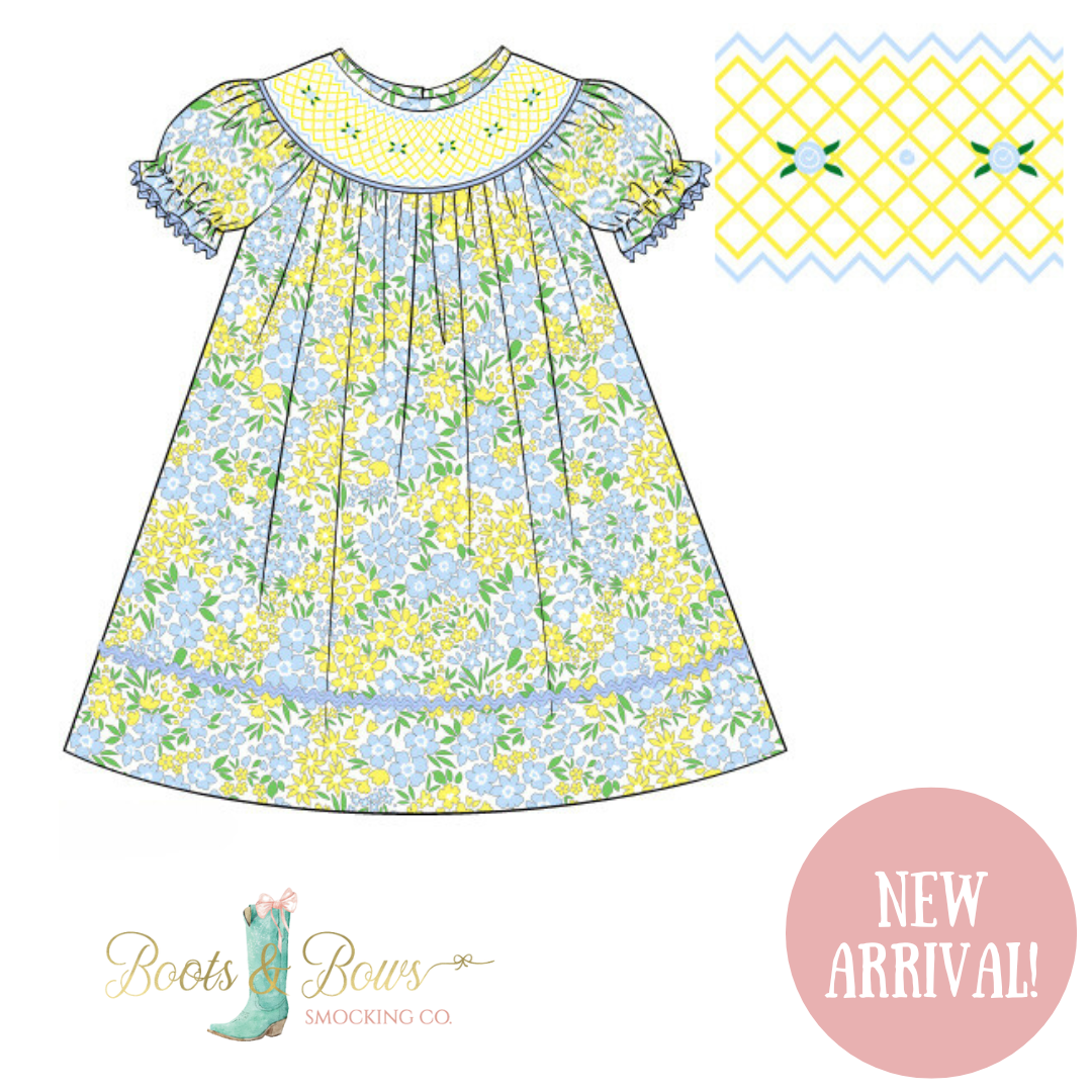 Wild Flowers Smocked Dress – Boots and Bows Smocking Co.